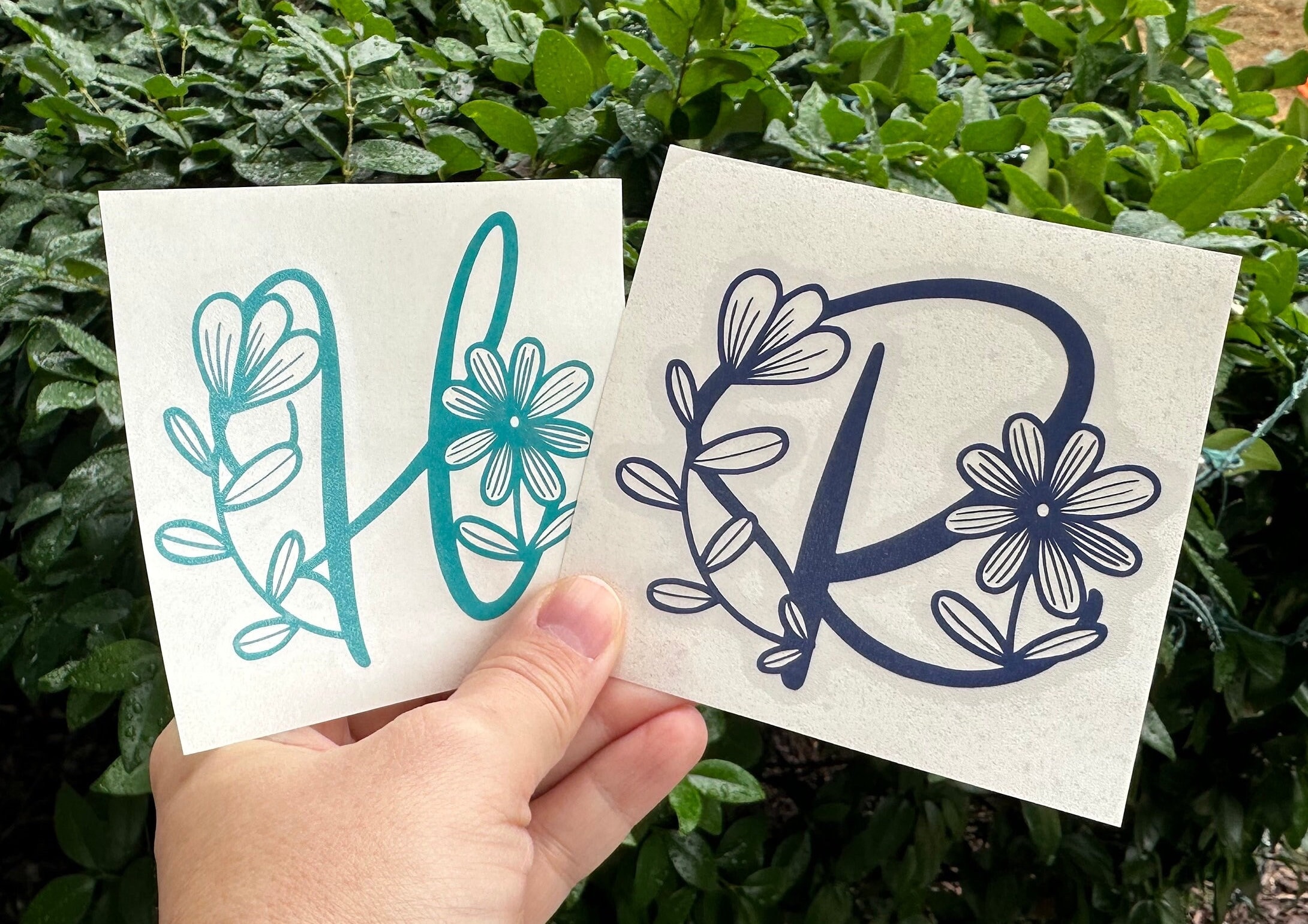 Single Initial Monogram Vinyl Decal Sticker, Glitter Monogram Vinyl ...