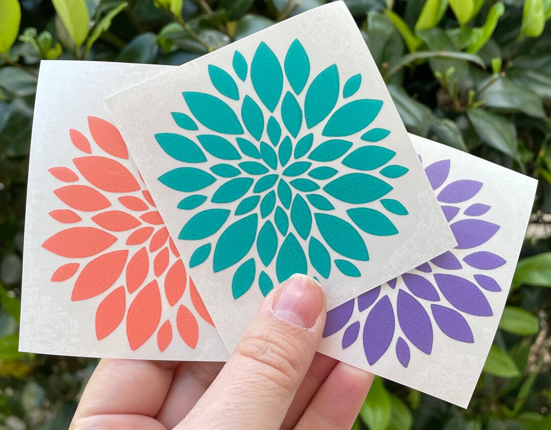 Flower Vinyl Decal, Floral Decal, Dahlia Decal, Car Decal, Phone Decal ...