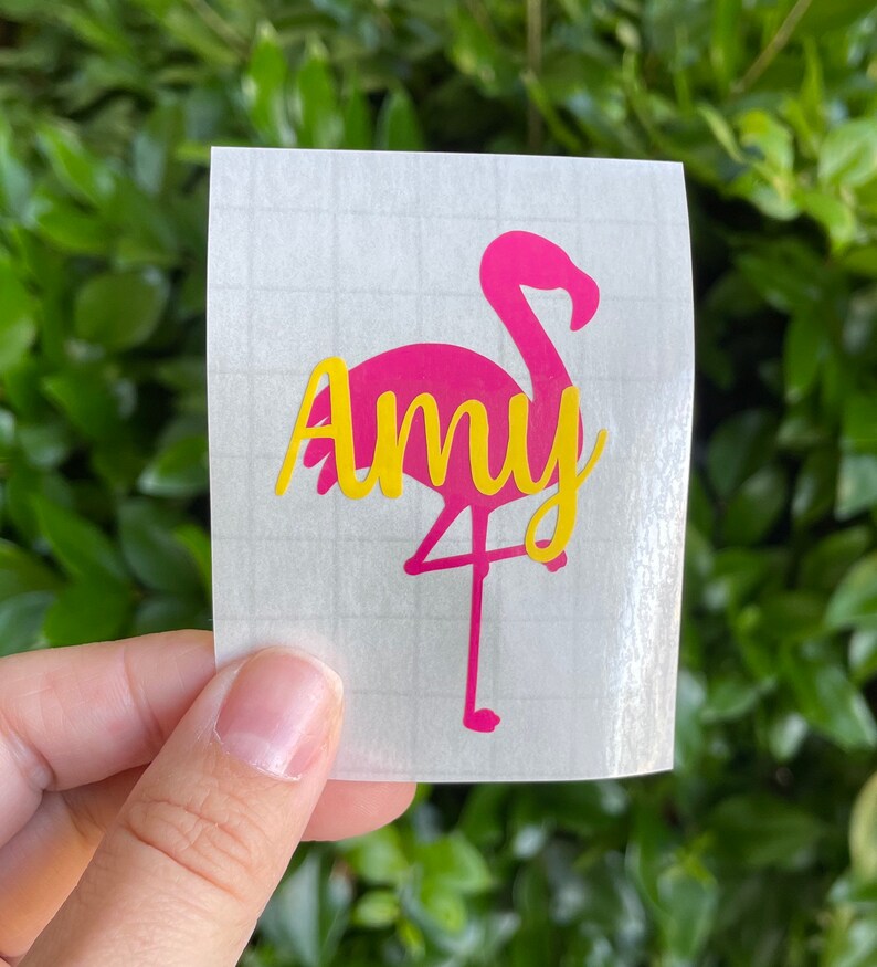 Flamingo Decal, Name Decal, Car Decal, Laptop Decal, Phone Decal ...