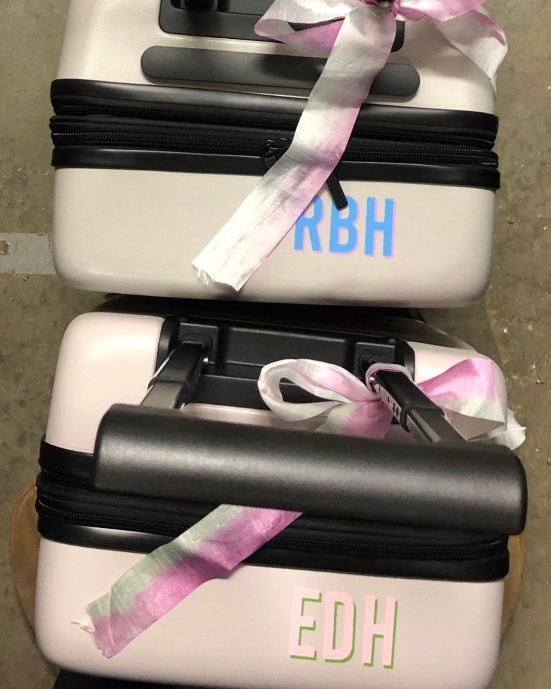 Luggage Double Layer Shadow Monogram Vinyl Decal,suitcase Decal, Shadow ...