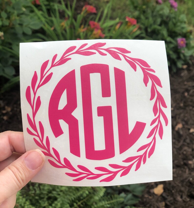 Monogram Decal for Car, Monogram Vinyl Decal, Glitter Monogram Vinyl ...