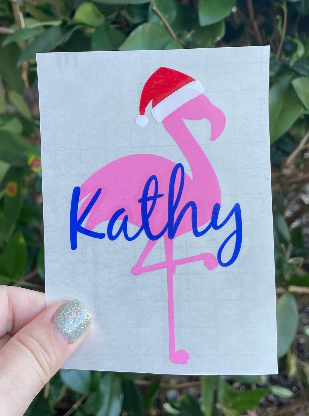 Flamingo Decal Christmas Party Name Decal Car Decal Laptop - Etsy