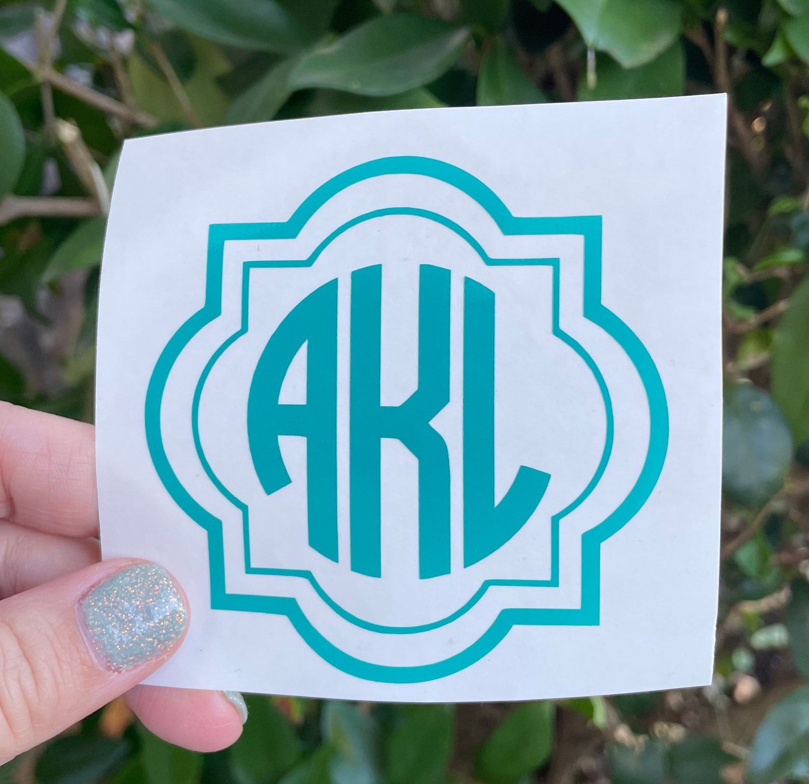 Vinyl Monogram Decal Sticker, Glitter Monogram Tumbler Decal, Monogram ...