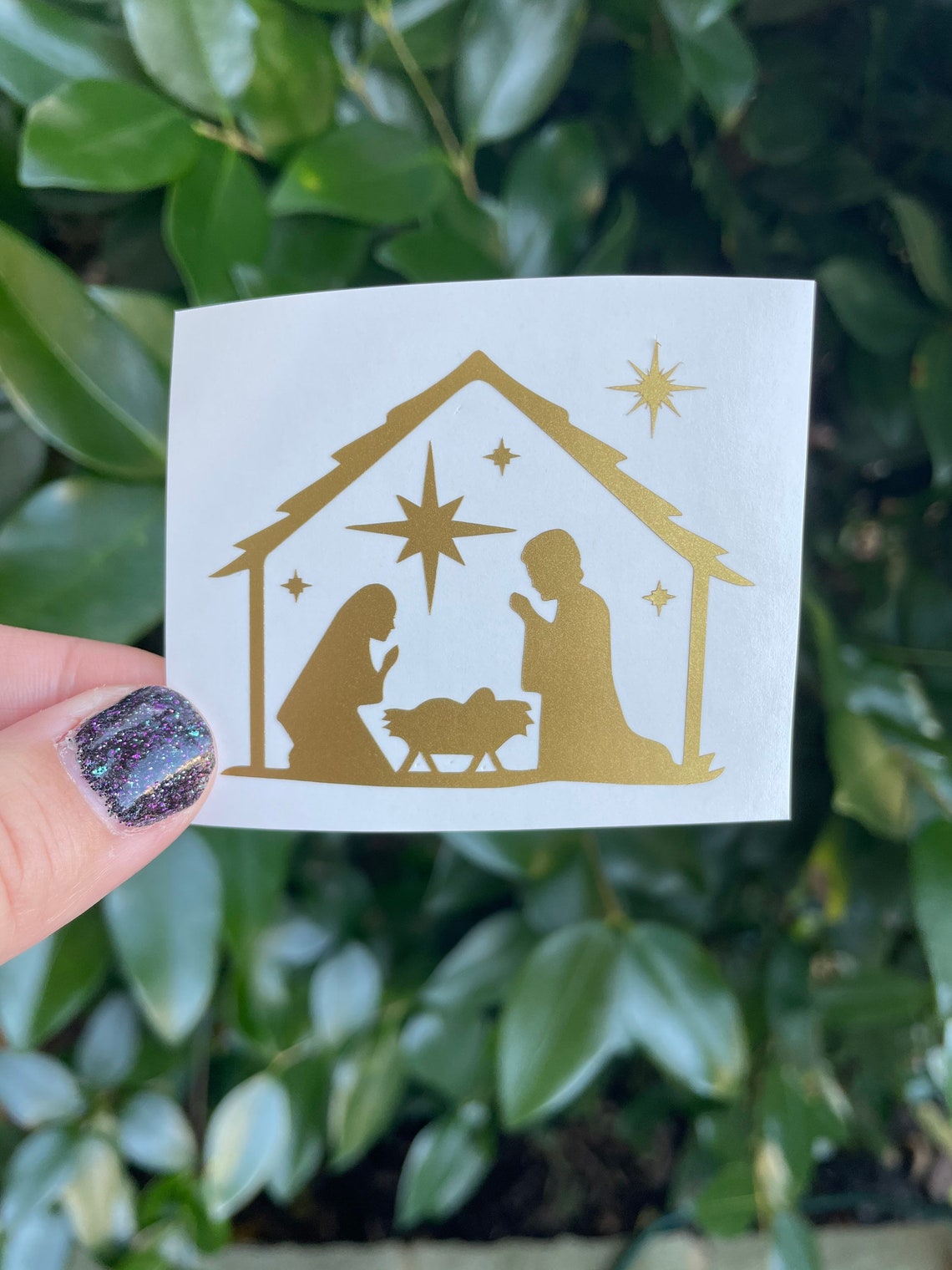 Nativity Ornament Decal, Nativity Ornament Sticker, Christmas Decal ...