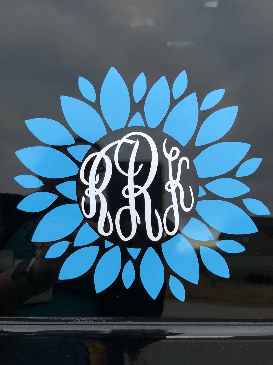 Monogram Flower Decal, Flower Monogram Decal, Monogram Decal for Car ...