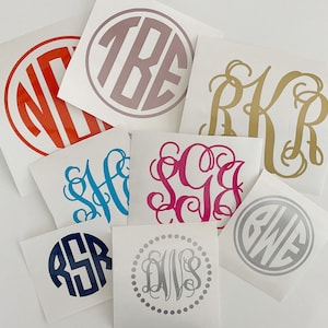 Vinyl Monogram Decal Sticker, Glitter Monogram Tumbler Decal, Monogram ...