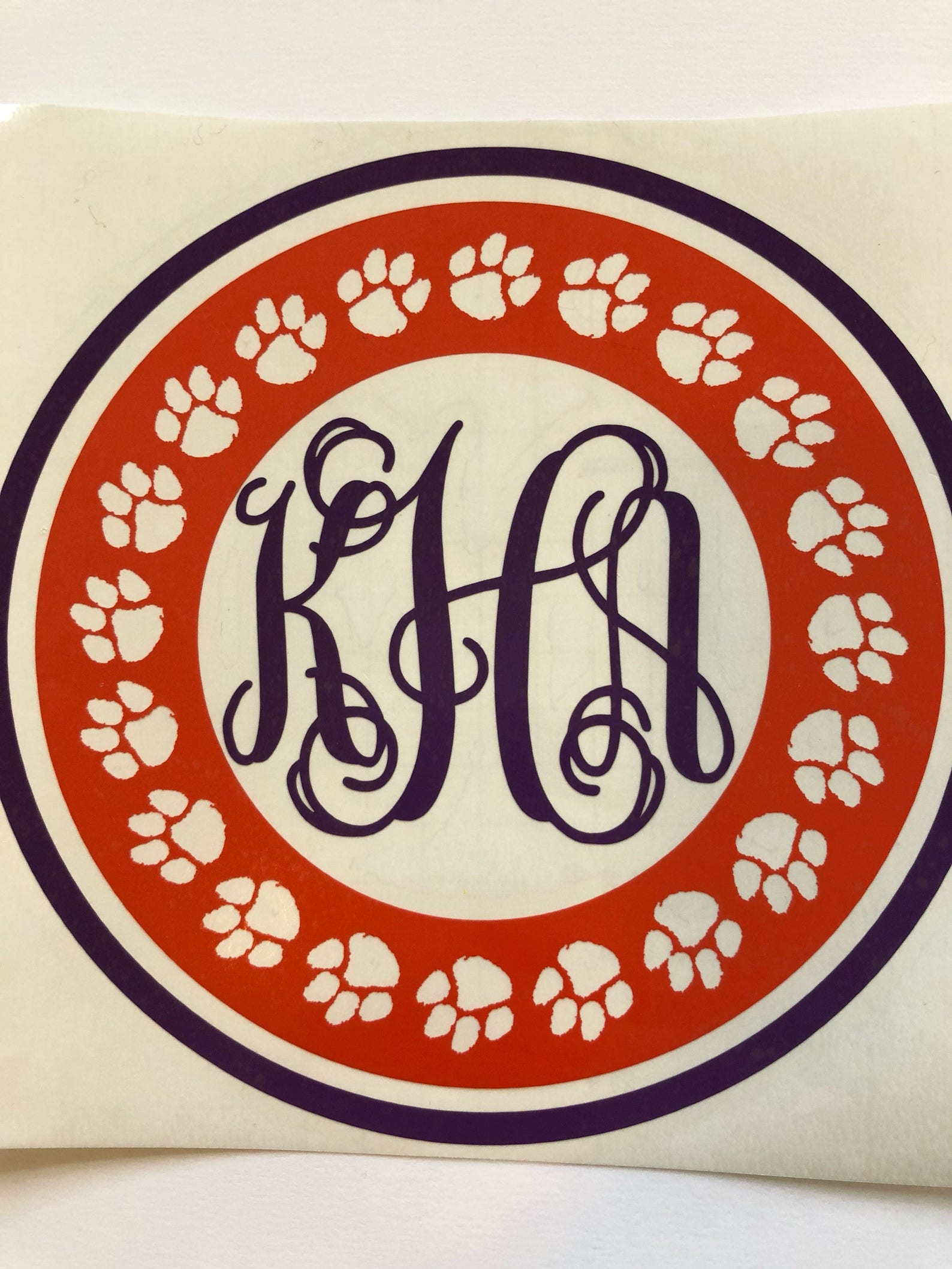 Tiger Paw Monogram Decal Paw Decal Car Decal Tumber Decal - Etsy