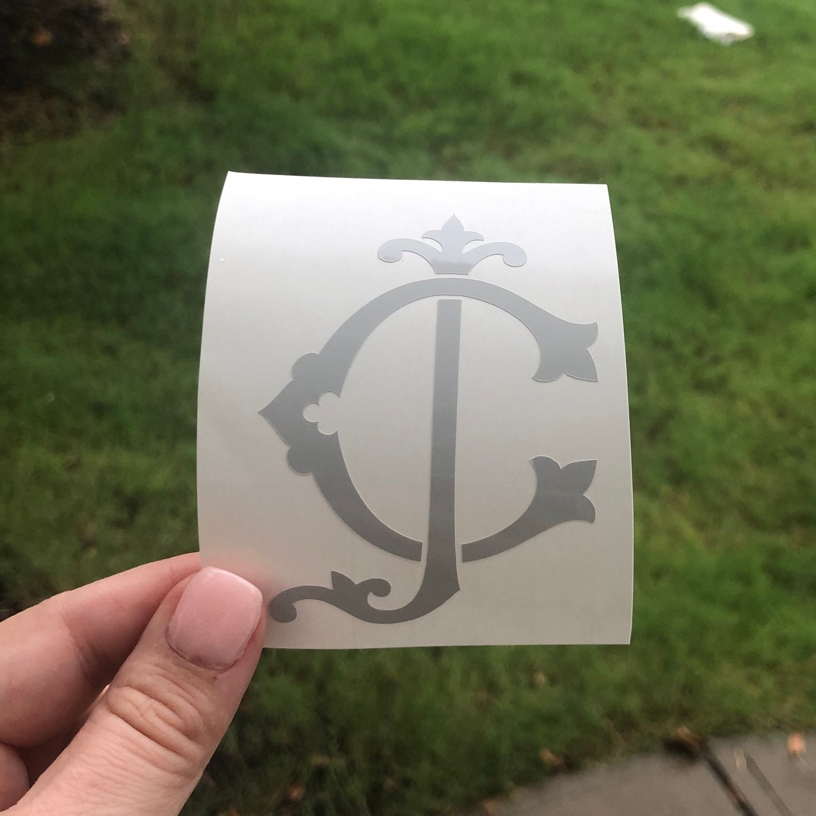 2 Letter Monogram Vinyl Decal, 2 Letter Monogram Sticker, Initials ...