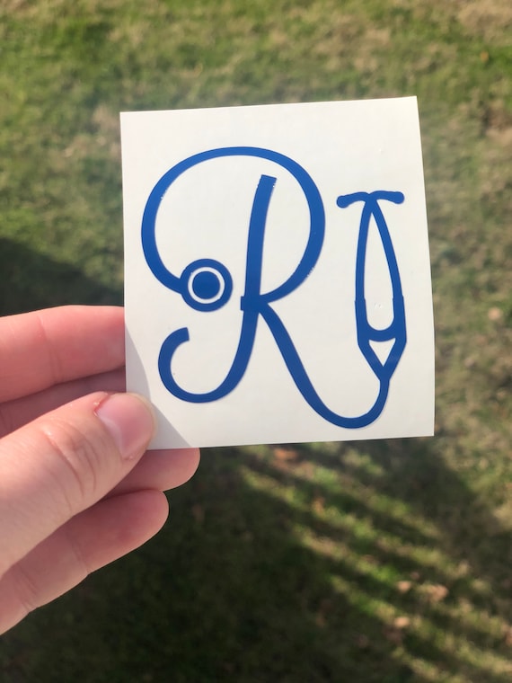 Stethoscope Letter Decal Nurse Decal Initial Decal for Car | Etsy
