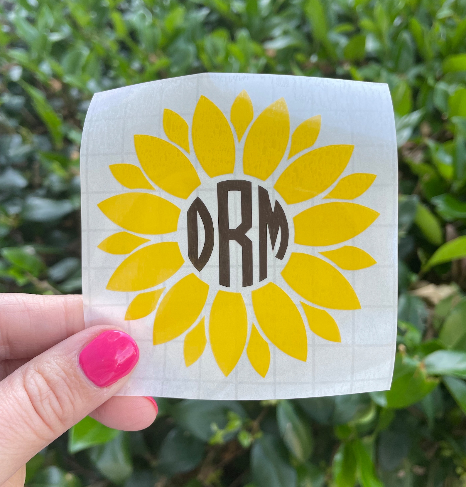 Sunflower Decal, Sunflower Monogram Sticker, Flower Decal, Monogram ...