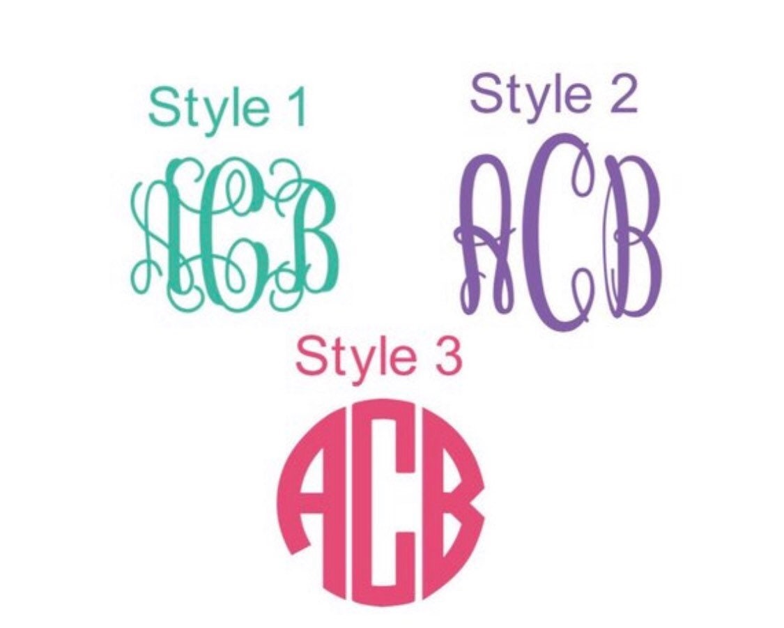 Monogram Decal for Car Monogram Vinyl Decalheart Monogram | Etsy