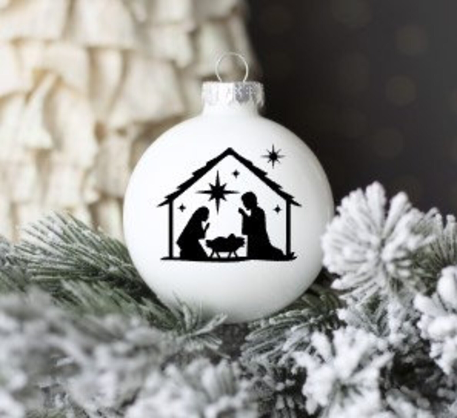 Nativity Ornament Decal, Nativity Ornament Sticker, Christmas Decal ...