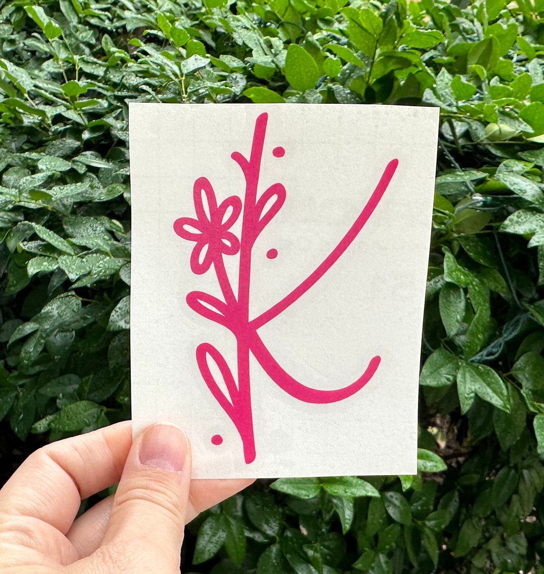 Single Initial Monogram Vinyl Decal Sticker, Glitter Monogram Vinyl ...