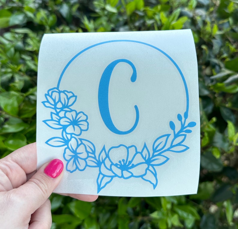 Single Initial Monogram Vinyl Decal, Initial Car Decal, Monogram Decal ...