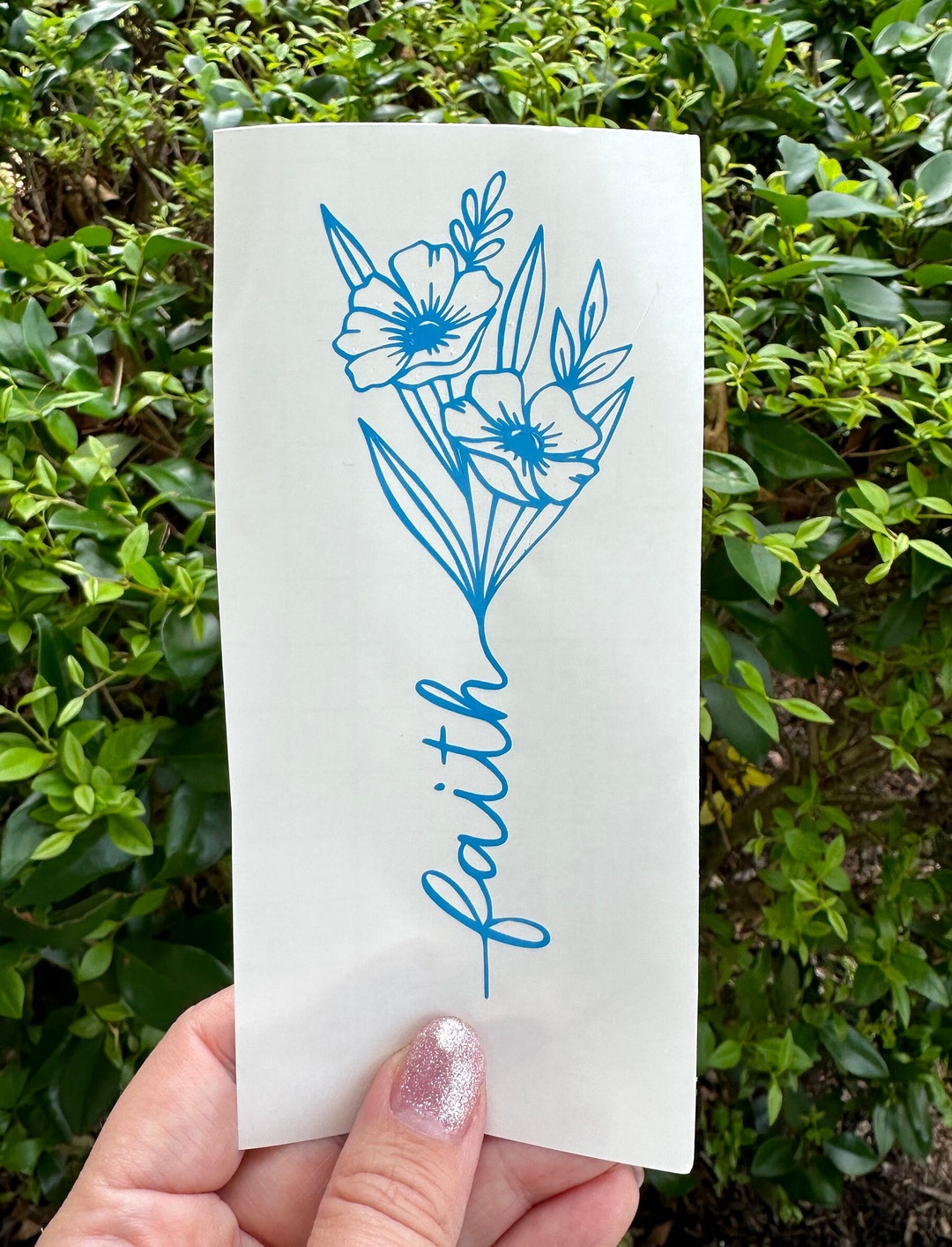 Faith Sticker, Wildflower Vinyl Decal, Floral Decal, Car Decal, Laptop ...