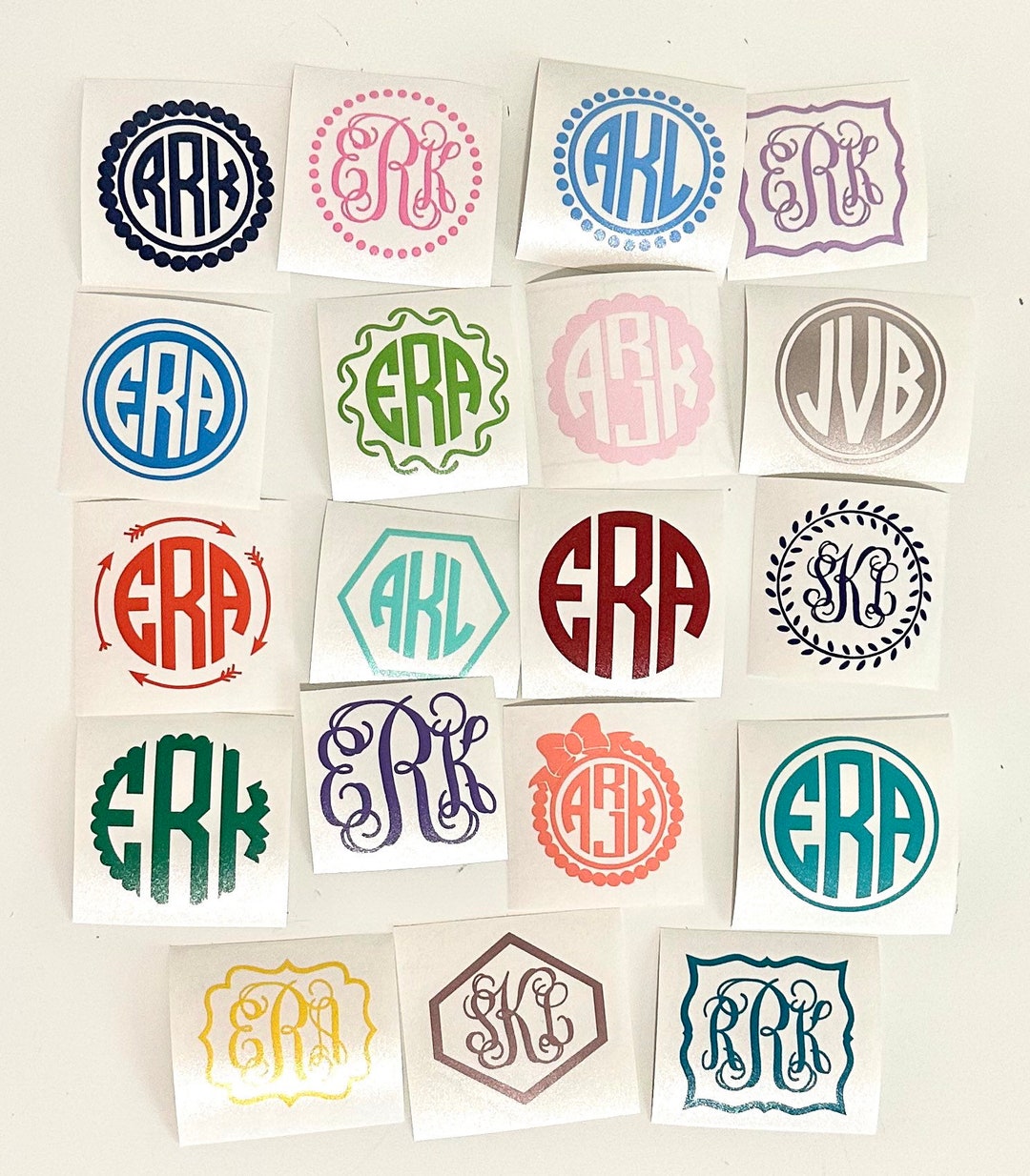 Monogram Car Decal, Monogram Vinyl Decal, Glitter Monogram Vinyl Decals ...