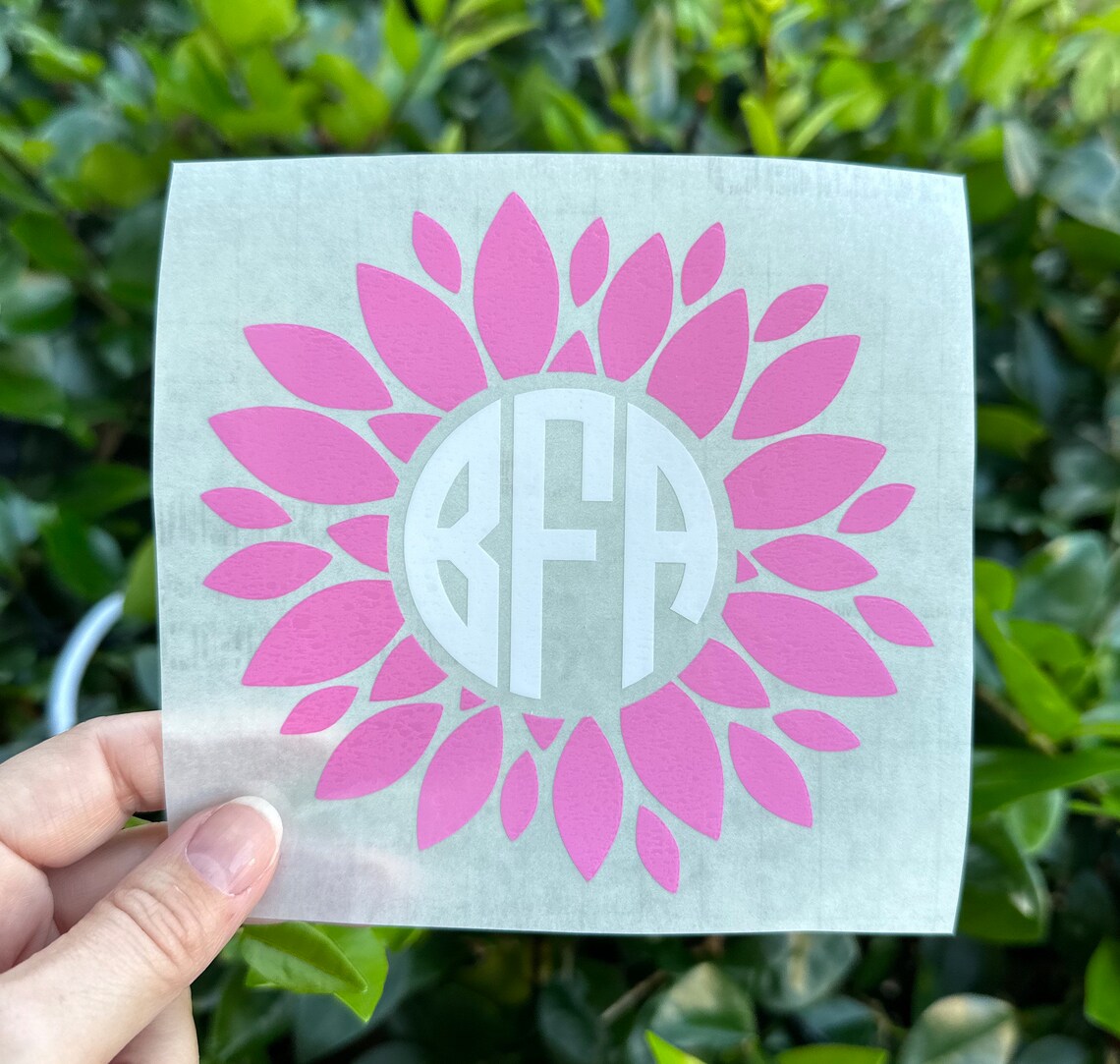 Monogram Flower Decal, Flower Monogram Decal, Monogram Decal for Car ...