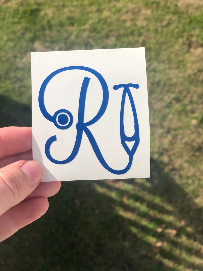 Stethoscope Letter Decal, Nurse Decal, Initial Decal for Car, Nurse ...