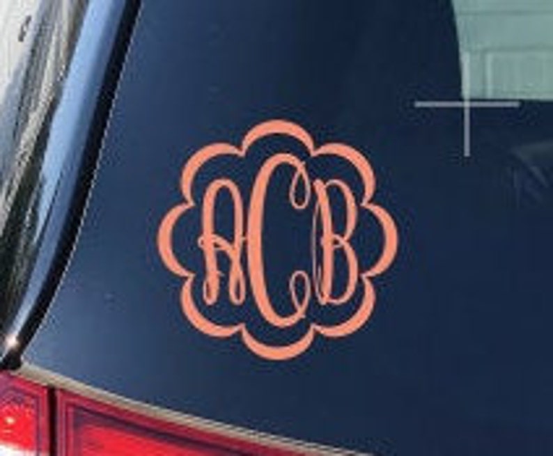 Monogram Decal Monogram Sticker Car Decal Personalized | Etsy