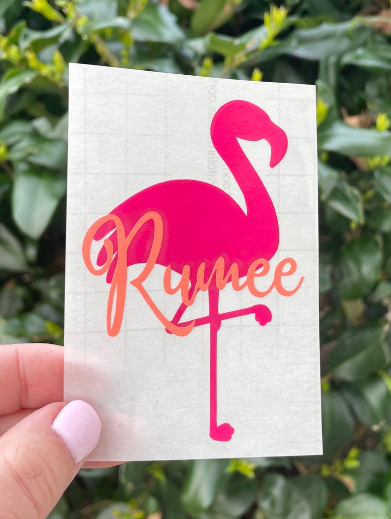 Flamingo Decal, Name Decal, Car Decal, Laptop Decal, Phone Decal ...
