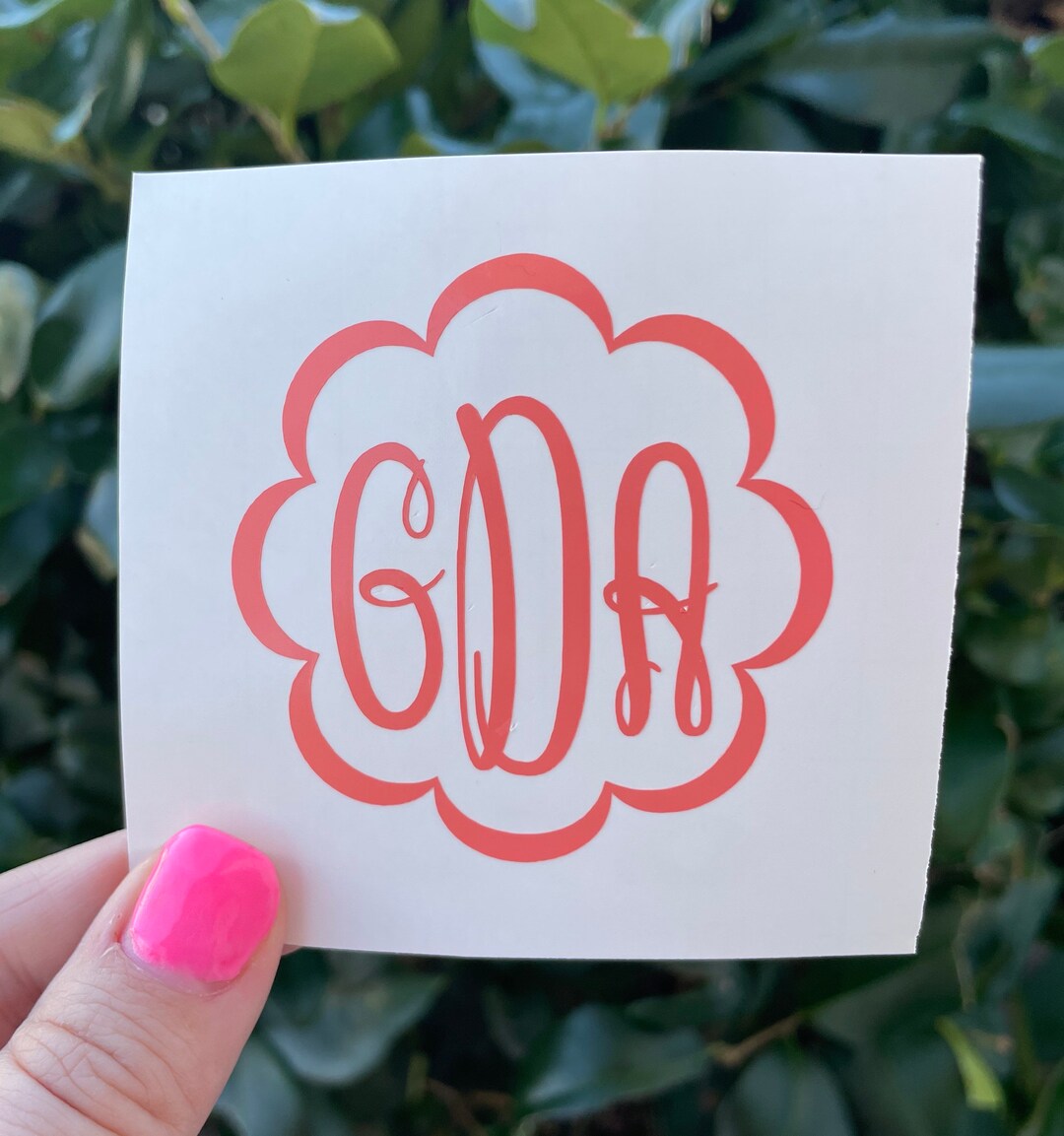 Monogram Decal, Monogram Sticker, Car Decal, Personalized Decal, Laptop ...