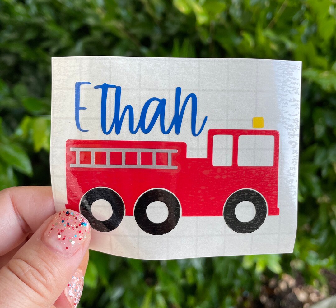 Fire Truck Decal Kids Decal Firefighter Sticker Name Decal - Etsy