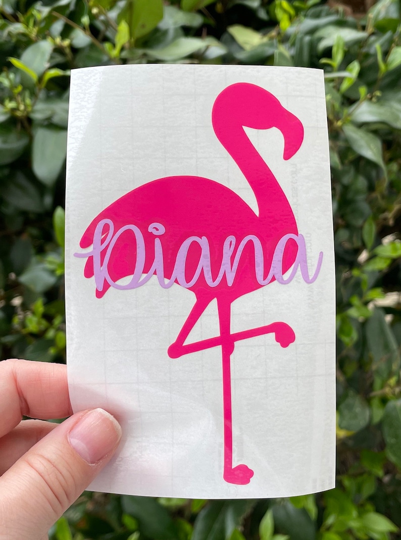 Flamingo Decal, Name Decal, Car Decal, Laptop Decal, Phone Decal ...