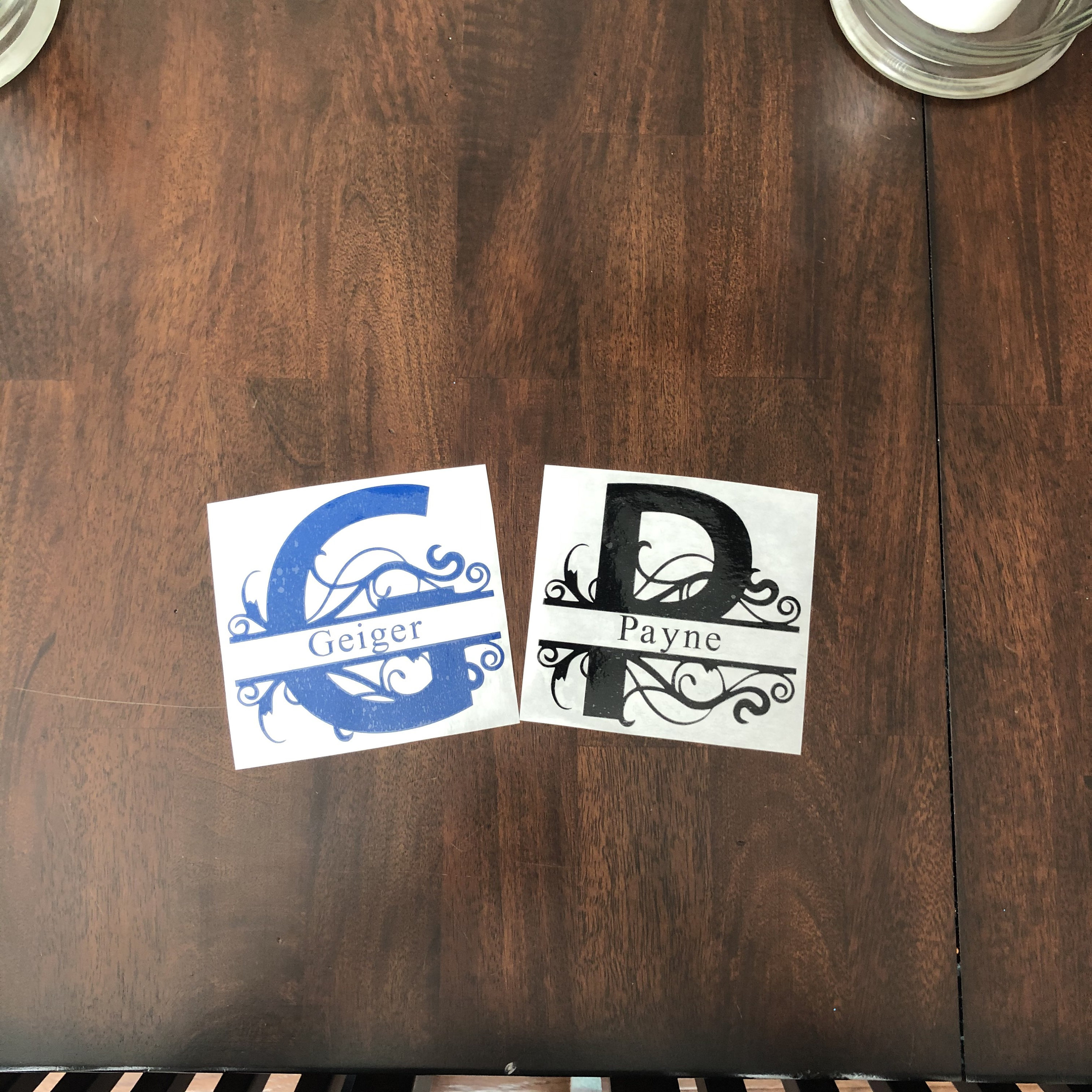 Split Monogram Decals Monogram Decals Monogram for Glass | Etsy