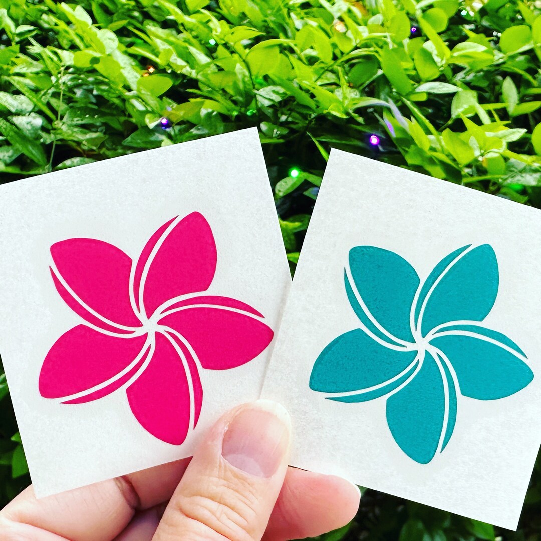 Plumeria Decal, Plumeria Sticker, Tropical Flower Decal, Floral Decal ...