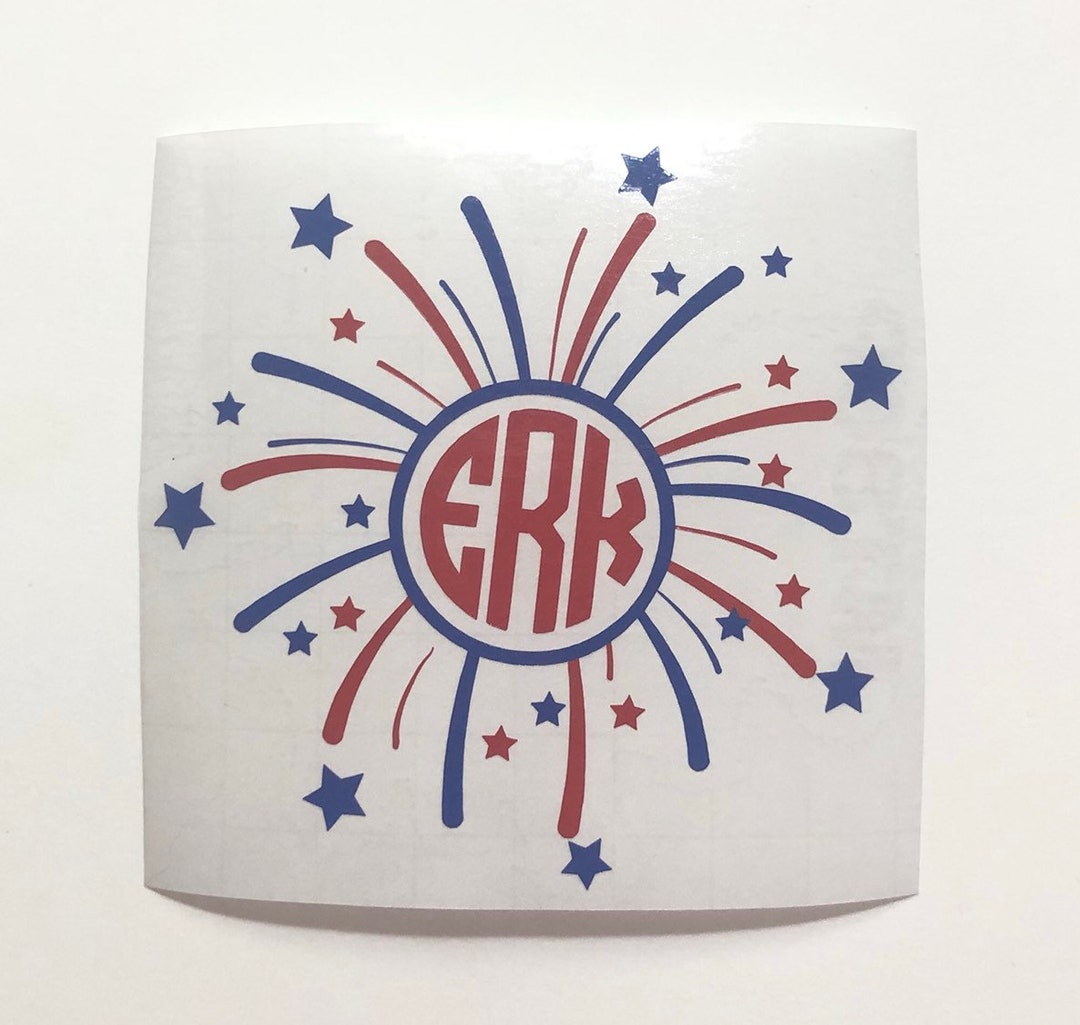 Fireworks Decal, July 4th Decal, Monogram Decal, Car Decal, Tumbler ...