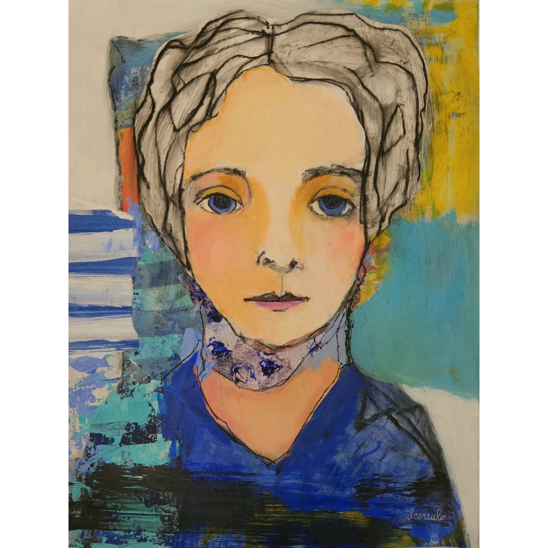 Beautiful Abstract Portrait Original Painting Expressive Portrait ...