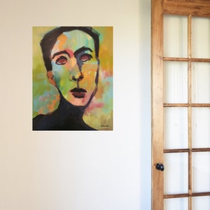 Male Face Expressionistic Portrait Abstract Art Mans Face Contemporary ...