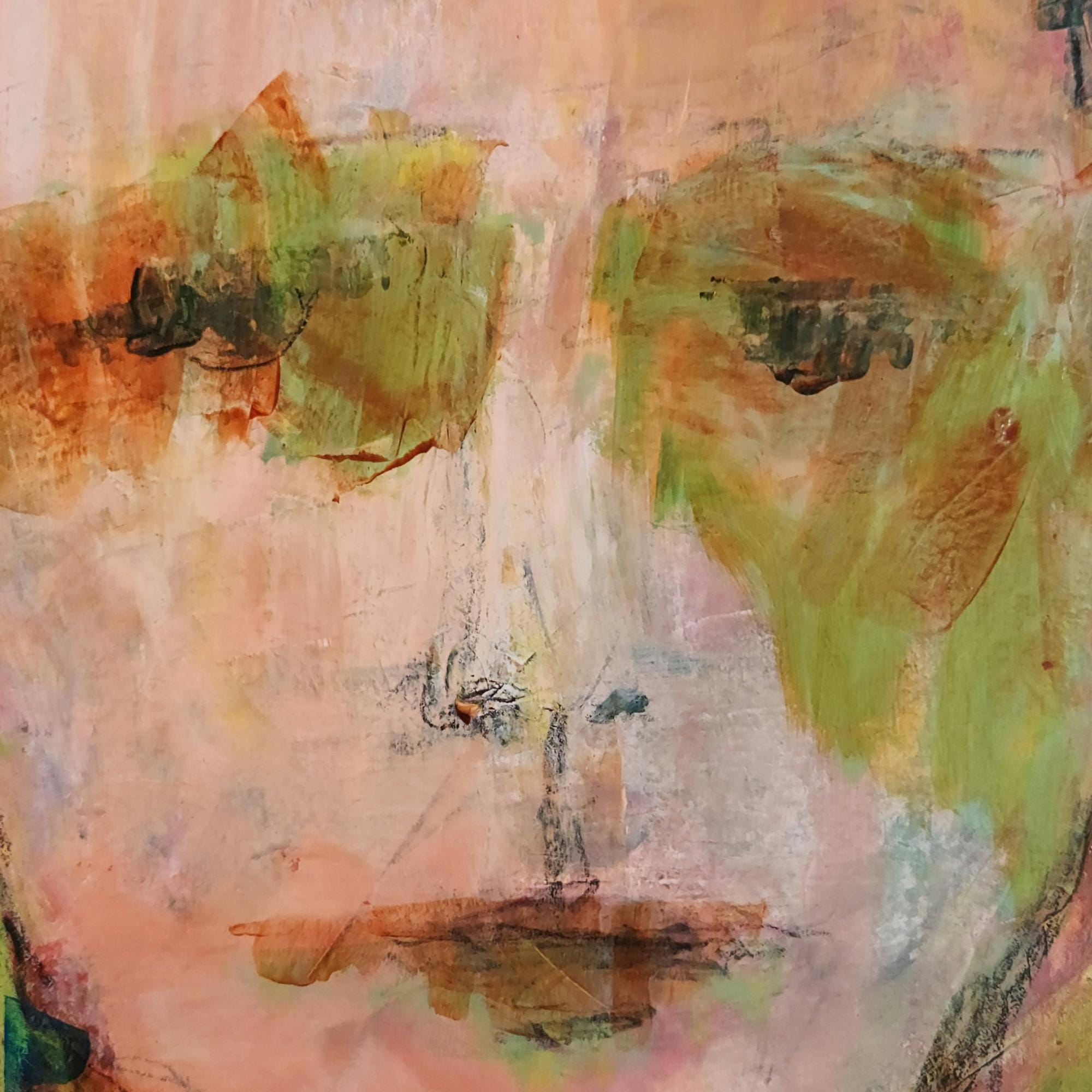 Abstract Face Portrait Original Painting Male Portrait Loose Artistic ...