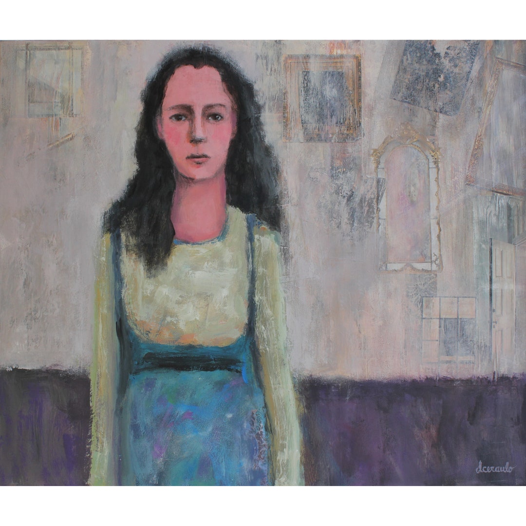 Original Mixed Media Art Strong Woman Portrait Painting on - Etsy