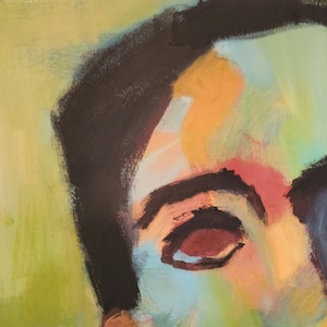 Male Face Expressionistic Portrait Abstract Art Mans Face Contemporary ...