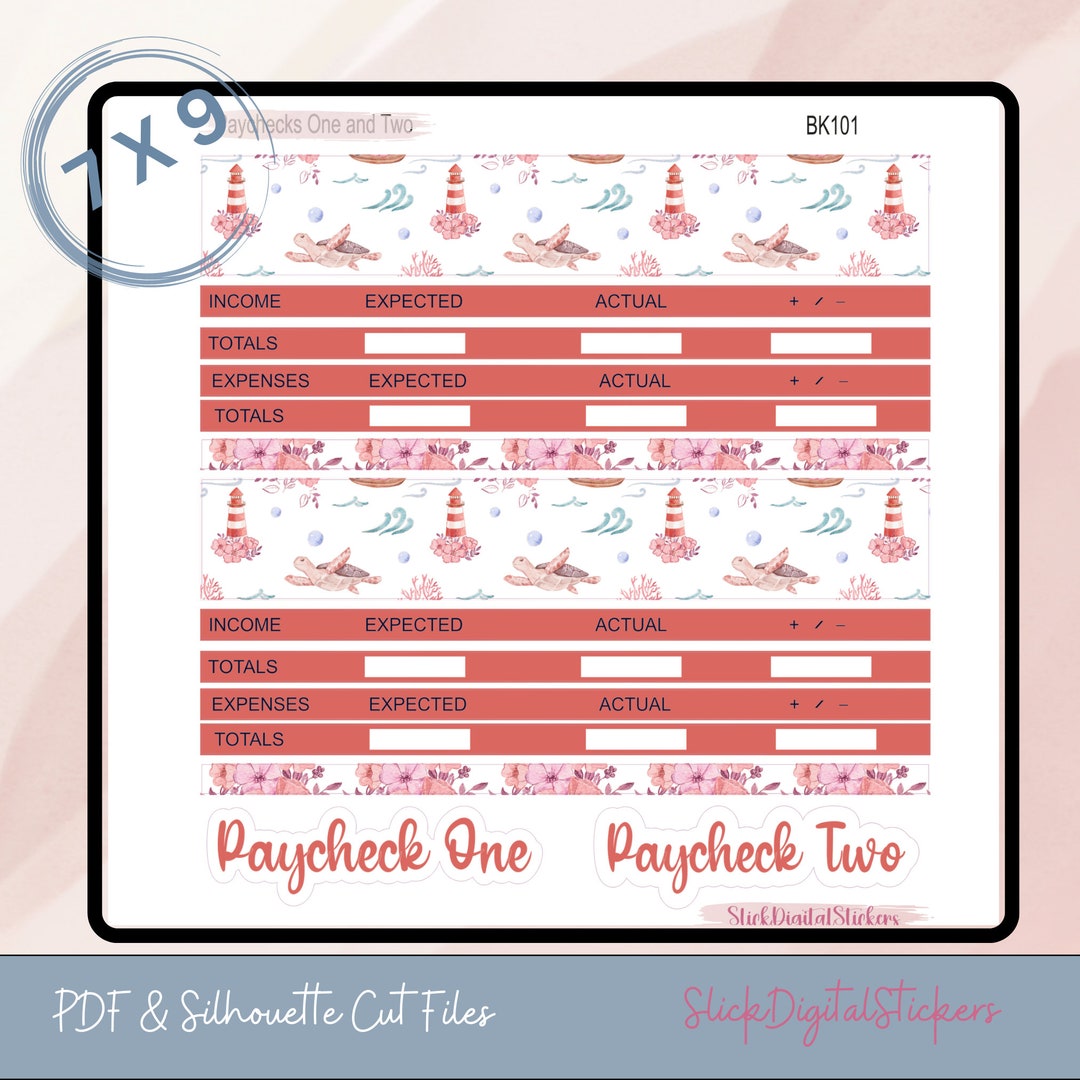 Printable Paycheck 1 and 2 Budget Kit Digital Download printable Budget ...