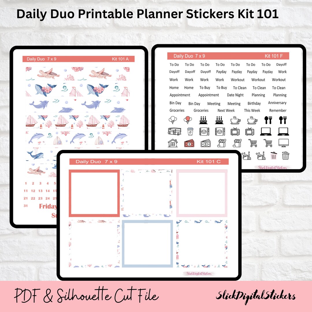 Printable Sticker Kit Digital Download Printable Daily Duo - Etsy