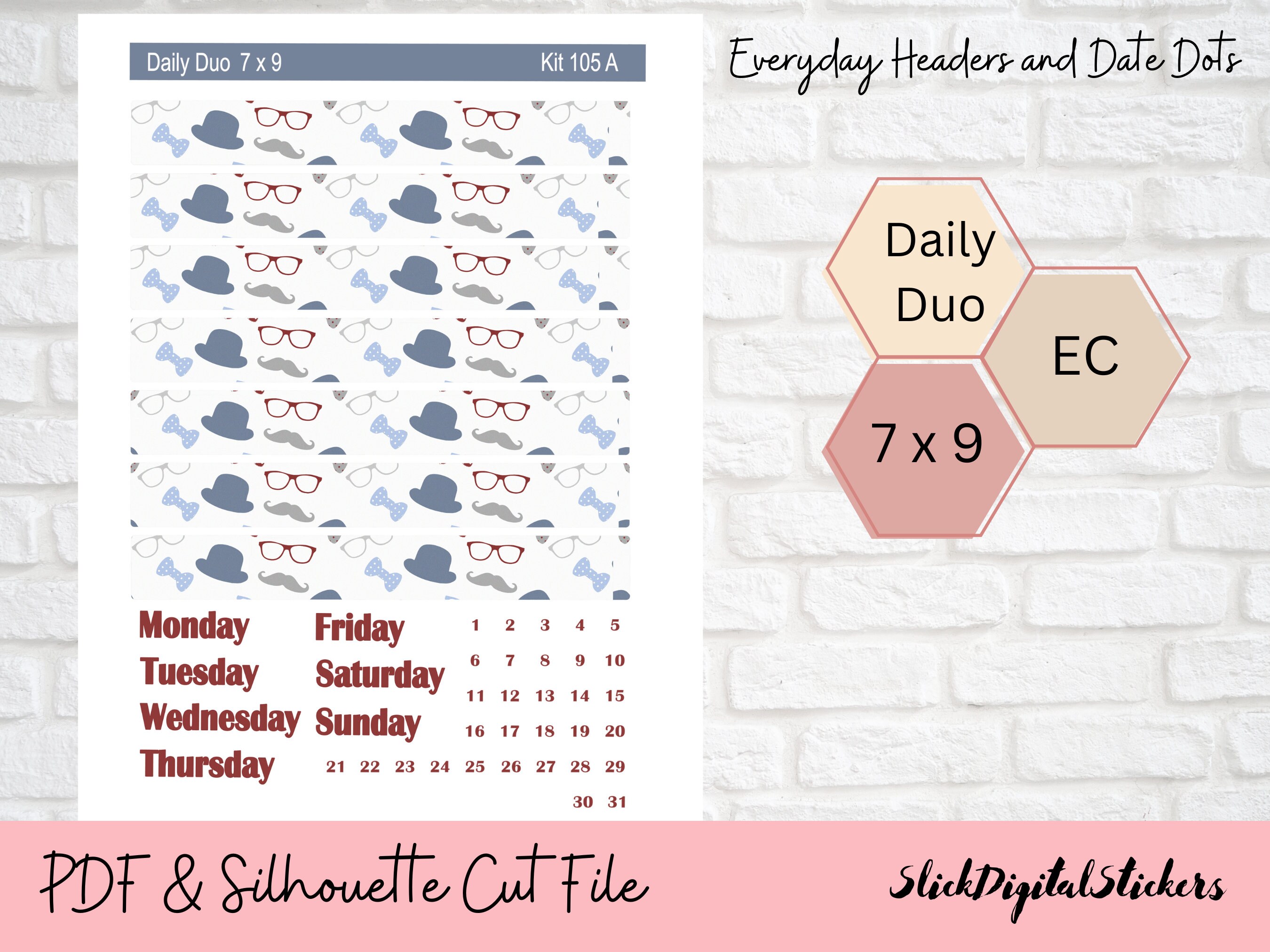 Printable Sticker Kit Digital Download Daily Duo Stickers - Etsy