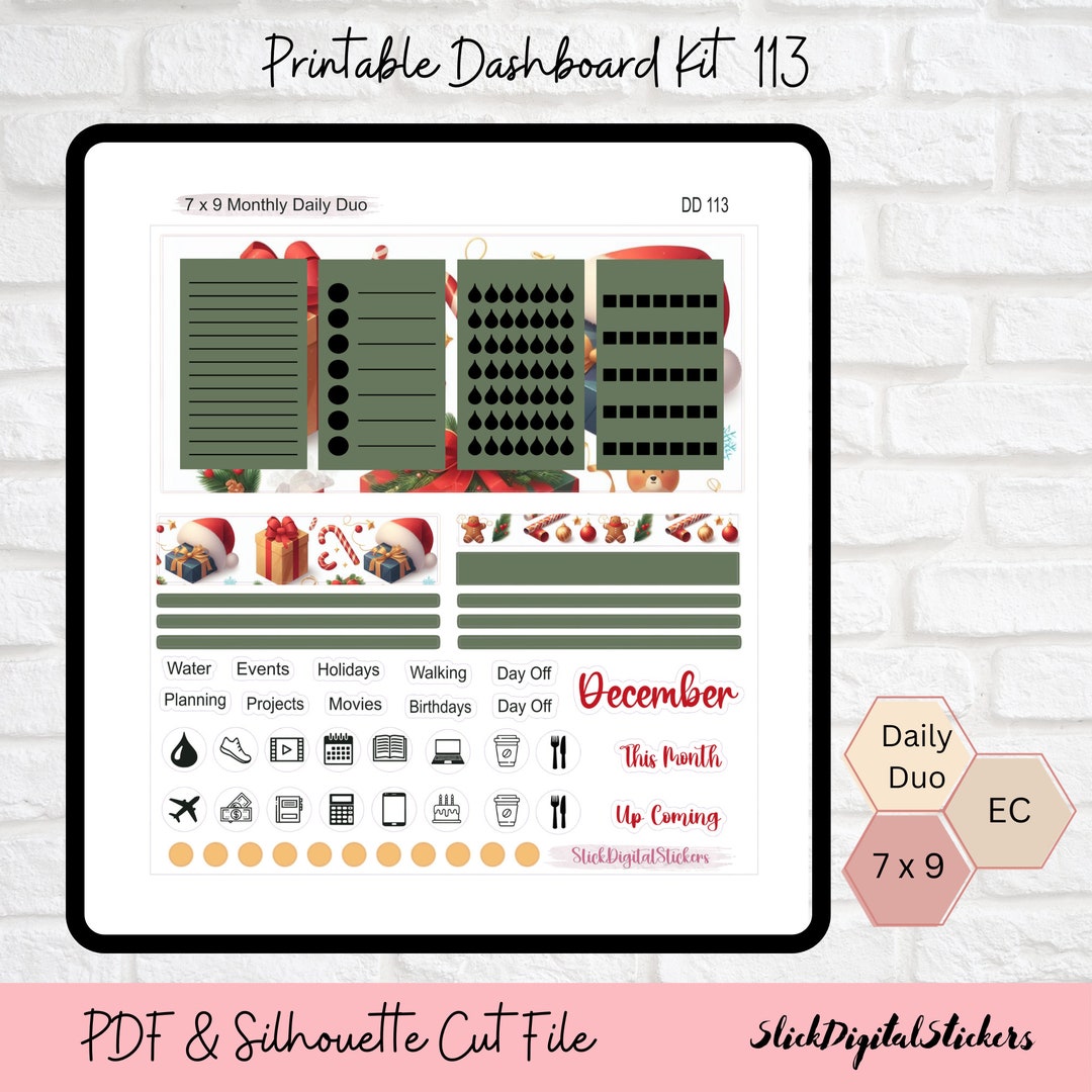 Printable Christmas Presents Dashboard Sticker Kit Digital Download ...