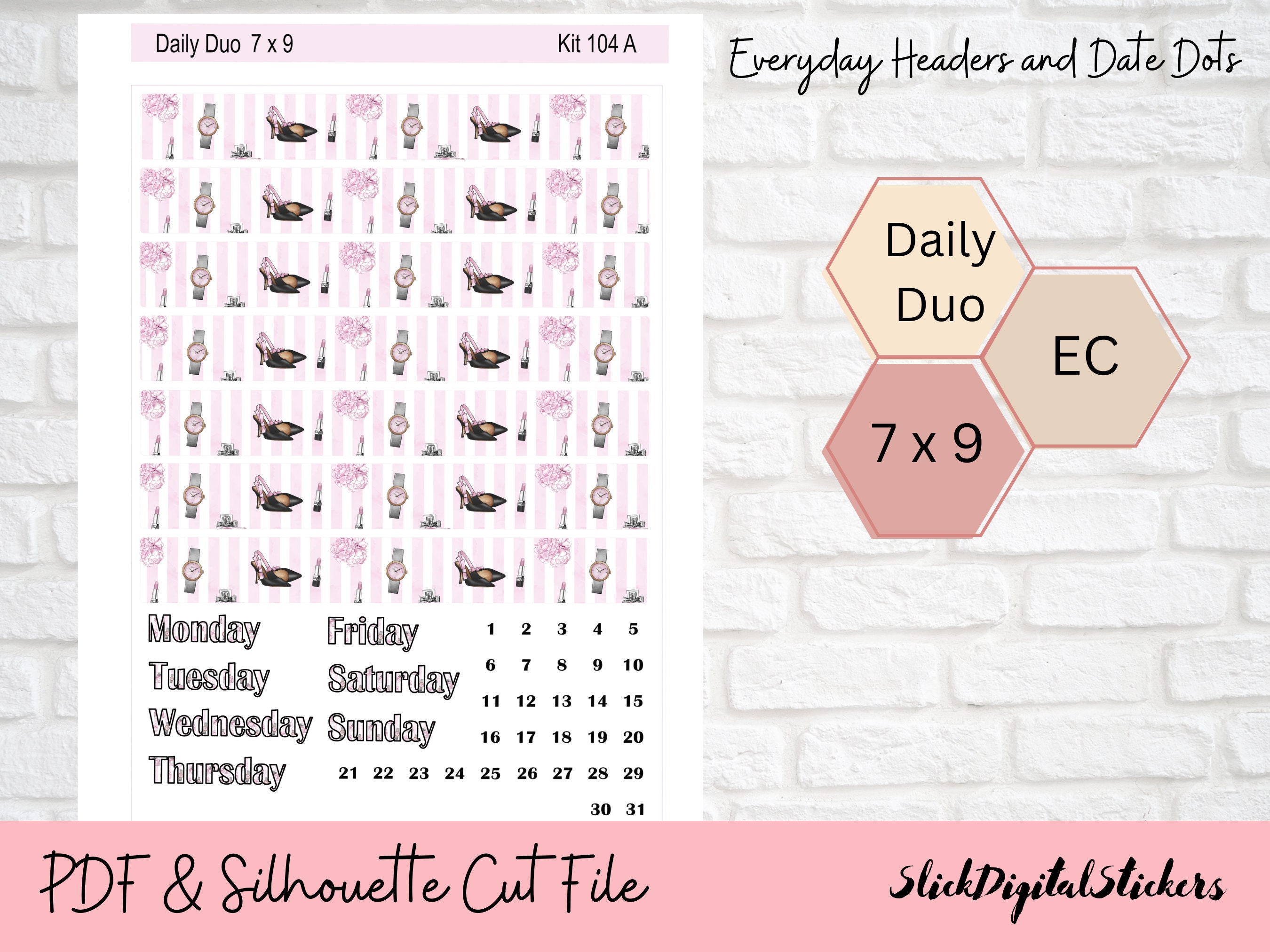 Printable Sticker Kit Digital Download Daily Duo Sticker - Etsy