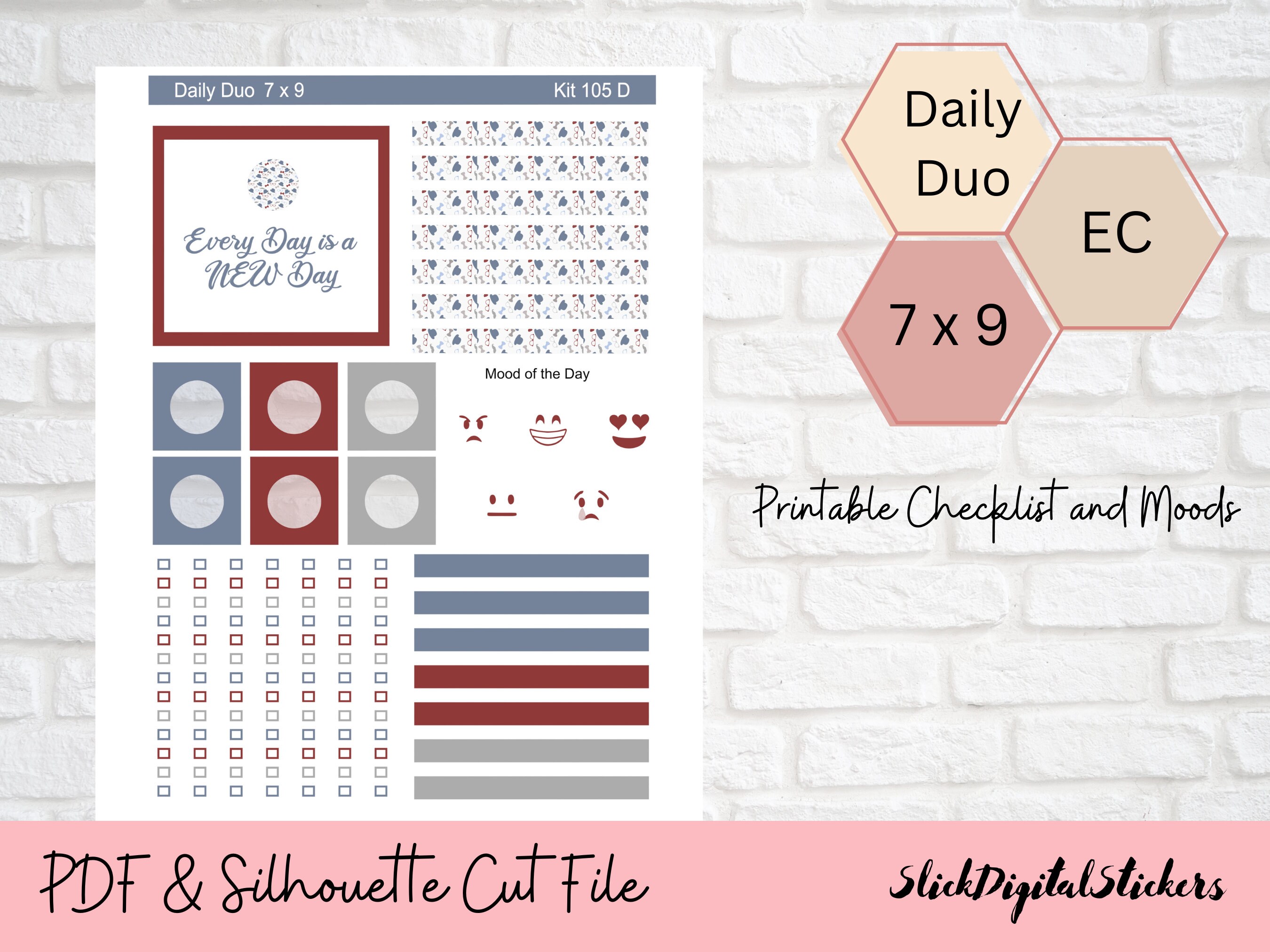 Printable Sticker Kit Digital Download Daily Duo Stickers - Etsy