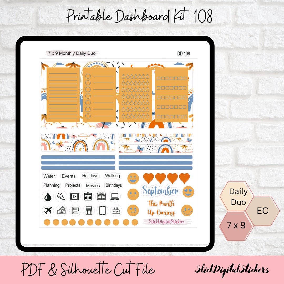 Printable Dashboard Sticker Kit Digital Download Printable - Etsy UK
