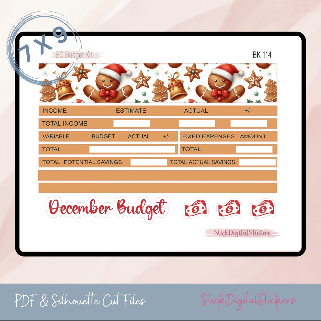 Printable Gingerbread Man Budget Kit Digital Download - Etsy