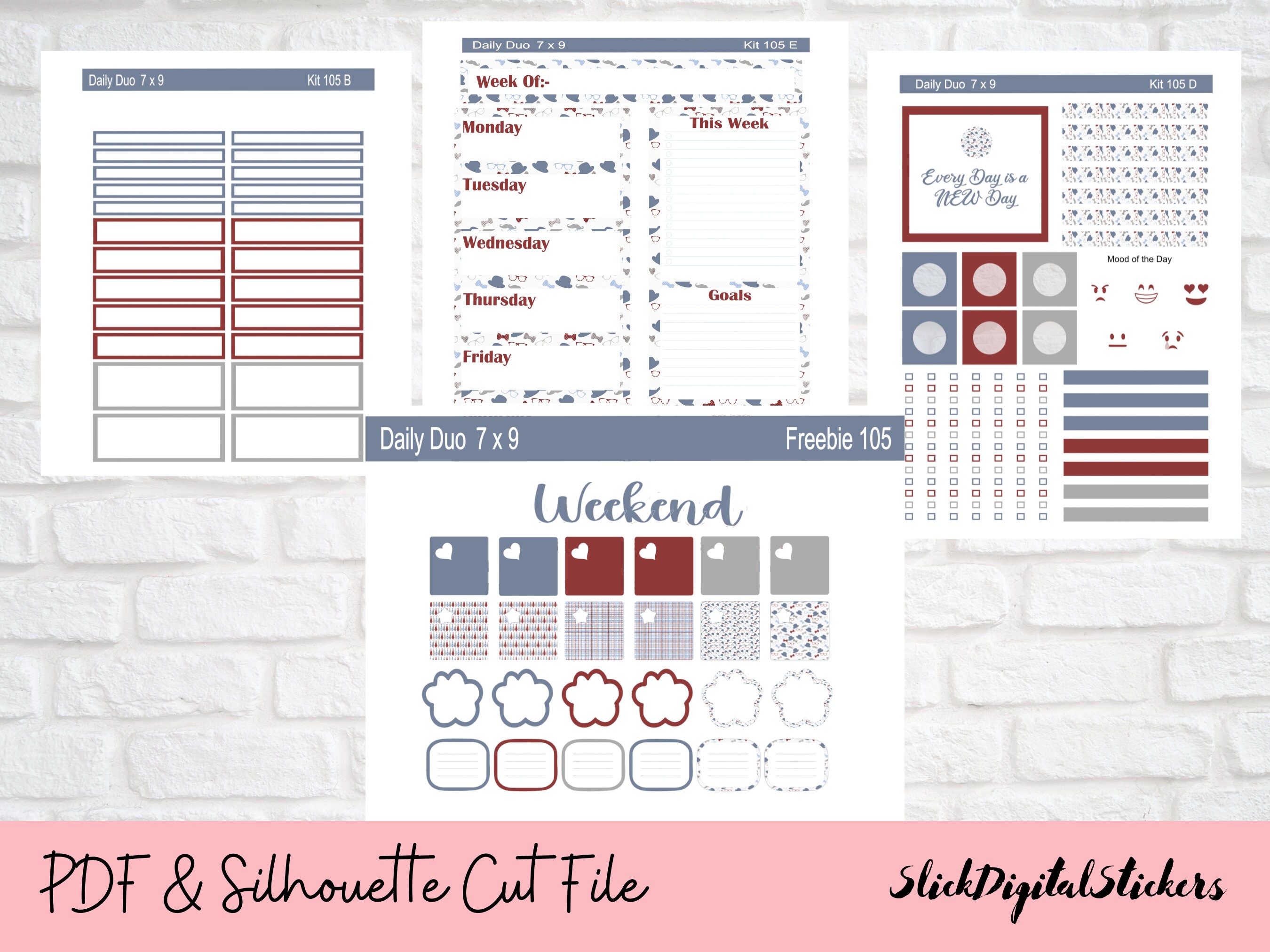 Printable Sticker Kit Digital Download Daily Duo Stickers - Etsy