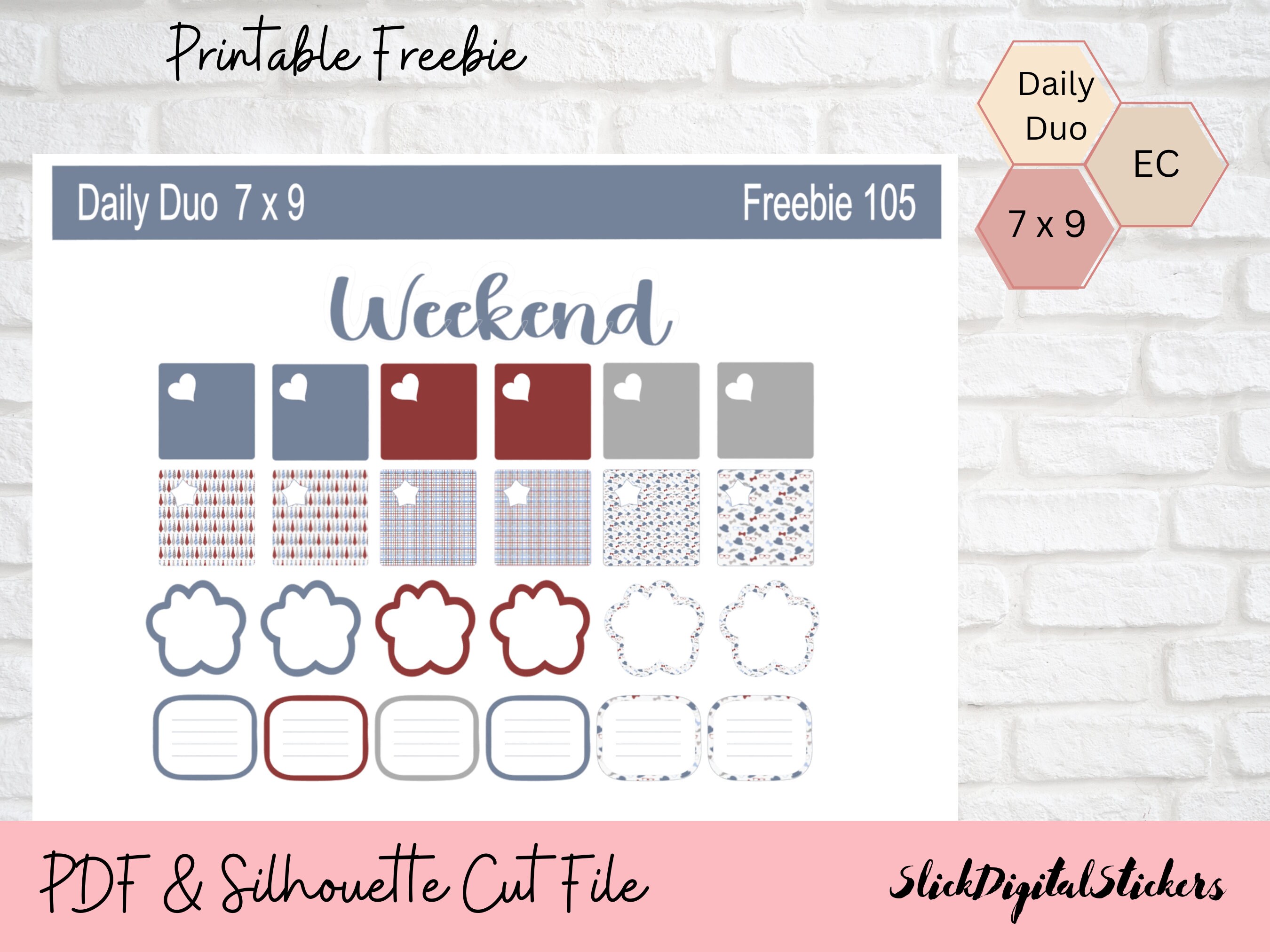 Printable Sticker Kit Digital Download Daily Duo Stickers - Etsy
