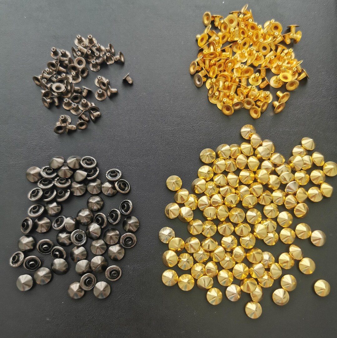25/50/100 Spike Rivets Punk Cone Studs 8x6.2mm With Scew Back for ...