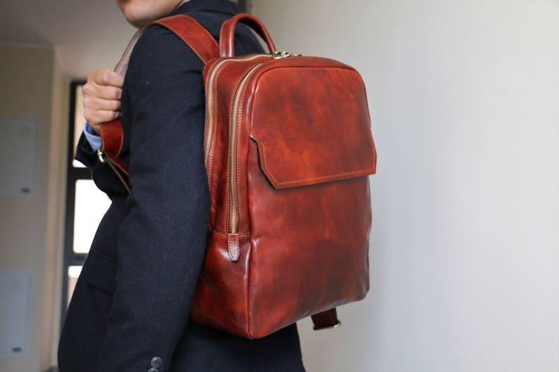 Mens Backpack Leather Backpack Leather Bag Leather - Etsy