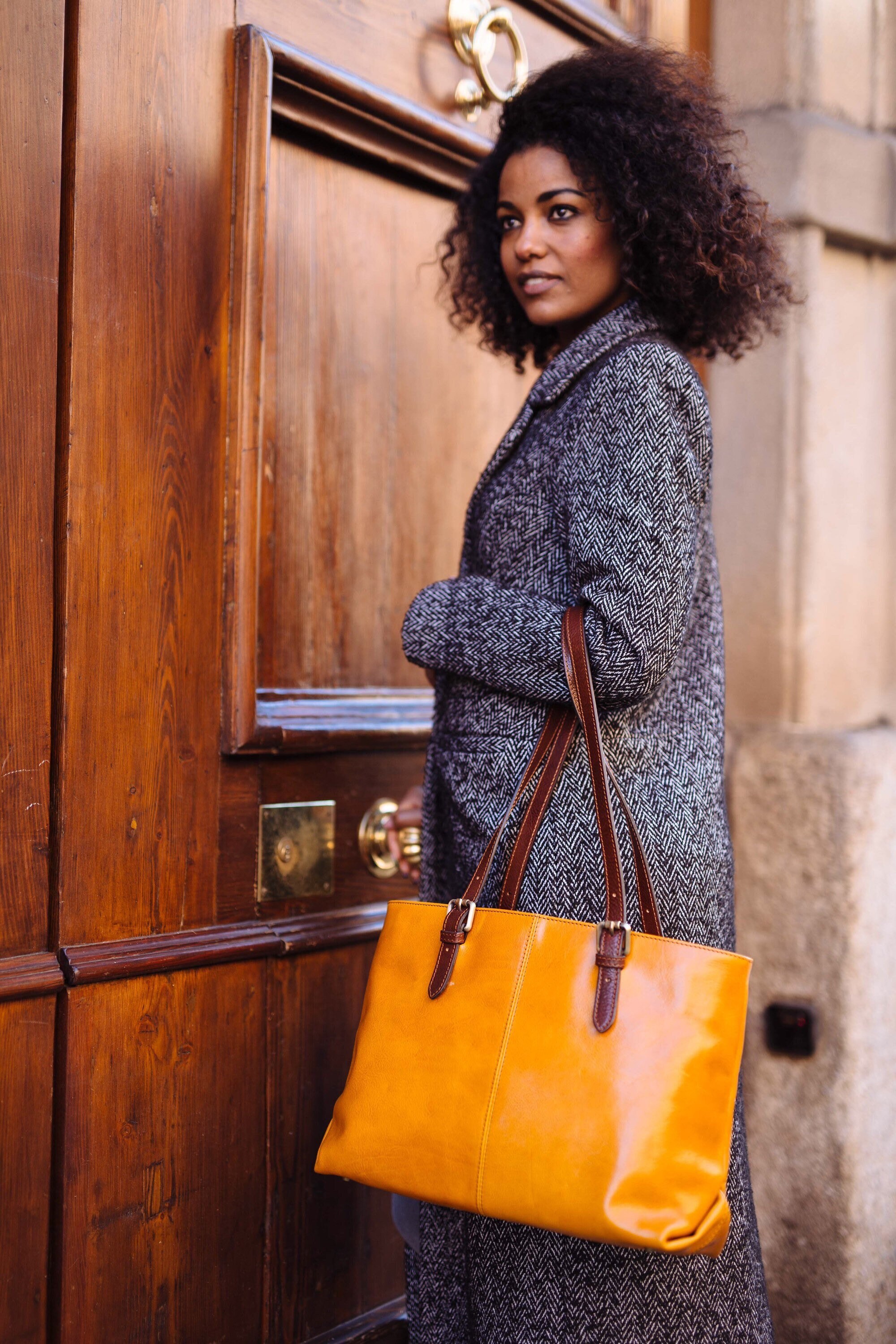 Leather Handbad Handmade Bag Yellow Leather Bag Leather - Etsy