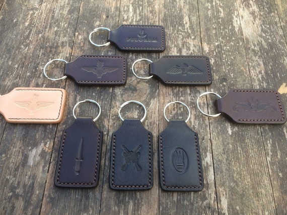 Handmade Leather Key Fob With Various Stamped Designs - Etsy UK