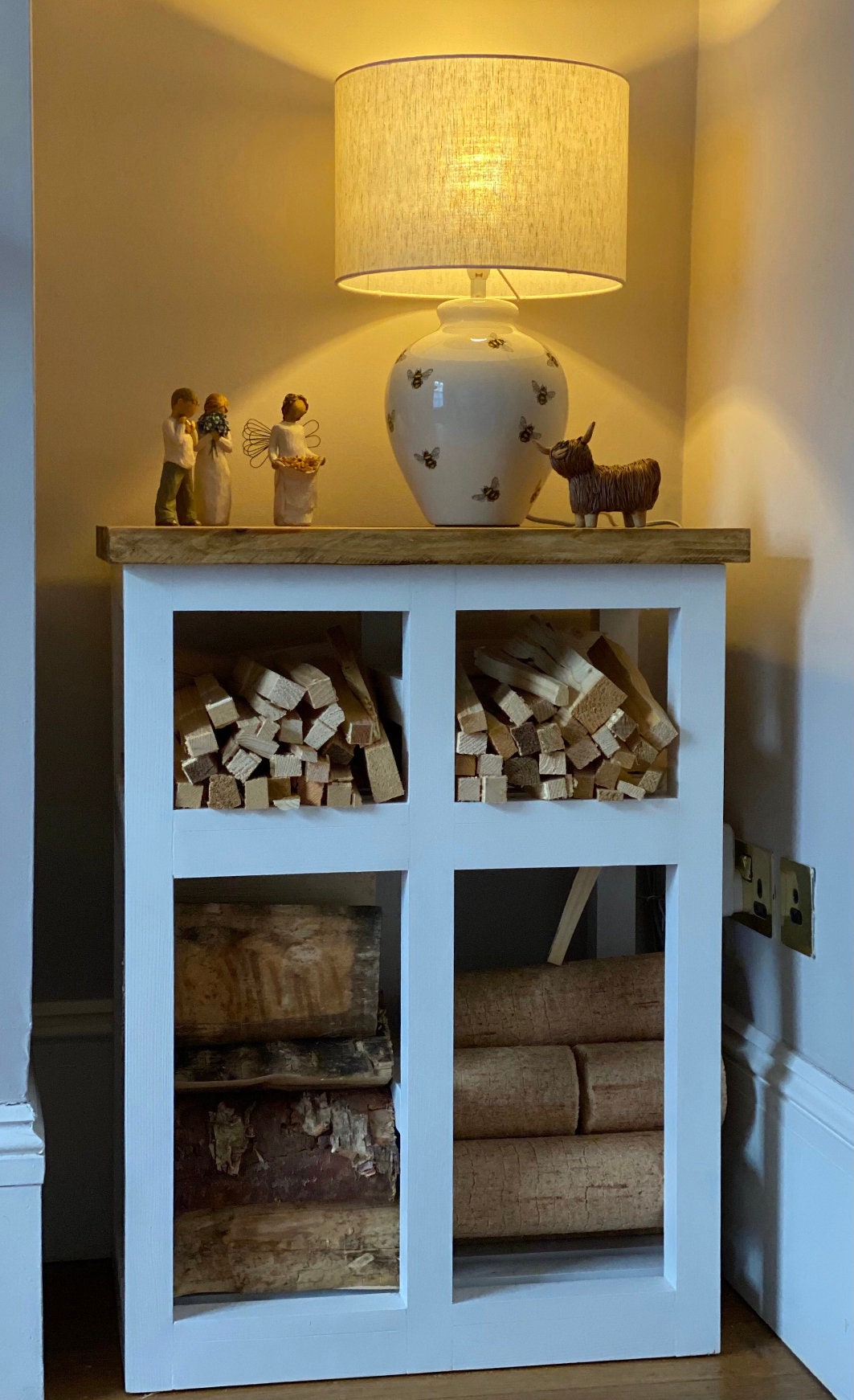 Two Tier Log Store | Indoor Log Store | Side Table | Log Storage ...